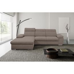 WERK2 Ecksofa &raquo;Palma 282 x 185 cm modern und bequem&laquo; Strukturstoff, L-Form, XXL, Schlaffunktion, Bettkasten braun 92% Polyester, 8% Nylon B/H/T: 282cm