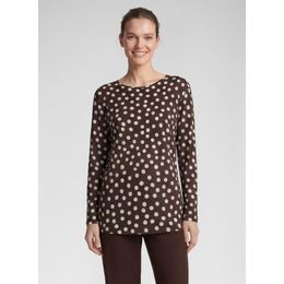 Rabe Damen Print-Shirt "T-Shirt", braun, Gr. 44, gepunktet, 50% Baumwolle, 50% Viskose, Shirts