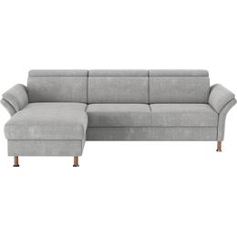 Ecksofa OTTO HOME, B:260cm H:85cm T:172cm, grau, 100% Polyester, Wohnzimmer, Sofas, "Calypso L-Form", mit motorischen Funktionen im Sofa und Recamiere