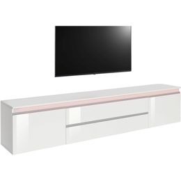 Lowboard Home Affaire, B:240cm H:55cm T:40cm, wei&szlig;, Wohnzimmer, Sideboards, "Magic,Lowboard,TV-Kommode,TV-M&ouml;bel,TV-Bank", Hochglanzlackiert,
