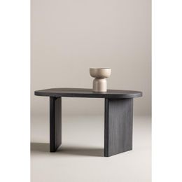 Beistelltisch Ablagetisch, MDF, oval, niedrig, kompakt, wohnlich grau B/H/T: 45cm x 40cm x 45cm