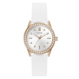 Guess Damen Quarzuhr &raquo;MARGOO&laquo; Armbanduhr, Damenuhr, Silikonarmband, analog rosa Einheitsgr&ouml;&szlig;e
