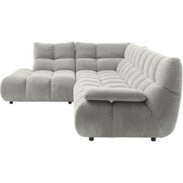 Home Affaire Ecksofa &raquo;Cozy Bubble, mit klappbarer Armlehne, Breite 324 cm&laquo; mit eleganter Steppung, Rundumbezug & weicher Polsterung grau 95% Polyester