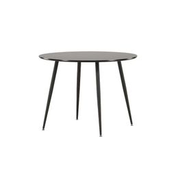 Esstisch Esszimmertisch, MDF, Stahlbeine, rund, stilvoll, klassisch schwarz B/H/T: 100cm x 75cm x 100cm