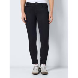 Noisy may Damen Skinny-fit-Jeans "NMJEN NW SKINNY SHAPER JEAN JT176BL NOOS", schwarz, Gr. 25, unifarben, Denim/Jeans, Obermaterial: 73% Baumwolle,