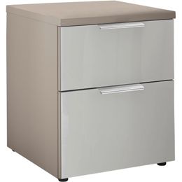 Wiemann Nachtkonsole &raquo;Como&laquo; vormontiert wei&szlig; Floatglas, Holzwerkstoff, Metall B/H/T: 40cm x 46,4cm x 43cm, 2 Stk.