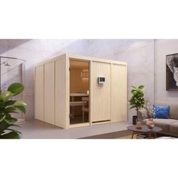 Karibu Sauna &raquo;Arvika&laquo; mit integrierter Mineralwolld&auml;mmung Saunaofen, (ohne Ofen)
