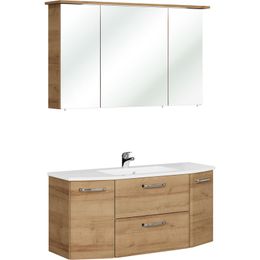 Badm&ouml;bel-Set &raquo;Quickset 318, mit T&uuml;rd&auml;mpfer&laquo; 3 Stk. tlg. braun Holzwerkstoff B/H/T: 112cmcm x 200cmcm x 48cmcm, Griffe Chrom Glanz
