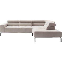Home Affaire Ecksofa &raquo;Claya Move, L-Form, Kopf- & R&uuml;ckenverstellung, Breite 282 cm&laquo; Moderne Steppung, weicher Polsteraufbau & saugroboterfreundliche 