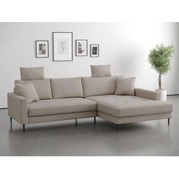 Ecksofa OTTO HOME, B:278cm H:86cm T:174cm, beige, 90% Polyester;10% Nylon, Wohnzimmer, Sofas, "Summer L-Form, B: 280cm, in Cord & Struktur",