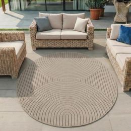 Ayyildiz Teppiche Outdoorteppich &raquo;NOVA 1201 , auch als L&auml;ufer und Rund&laquo; rund 8 mm H&ouml;he Material aus schmutzabweisendem Polypropylen, In-/Outdoor geeignet beige 