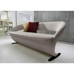 K+w Komfort & Wohnen Essbank, B:204cm H:83cm T:68cm, grau, K+W KOMFORT & WOHNEN, Bronco: Nappaleder pigmentiert, Dickleder, 1, 3/1, 5mm, mit rustikal gek&ouml;rnten