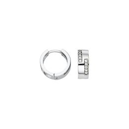 Firetti Damen Paar Creolen &raquo;Schmuck Geschenk Silber 925 Ohrschmuck Ohrringe Kristall&laquo; mit Zirkonia (synth.) 12mm, Silber 925 (Sterlingsilber)