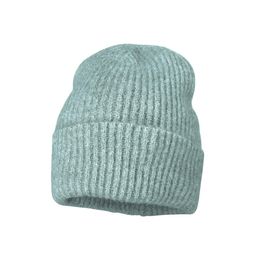 CAPO Damen Strickm&uuml;tze, gr&uuml;n, unifarben, Strick, Materialmix, M&uuml;tzen, Dezente Melange-T&ouml;ne, Grobstrick