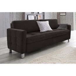Sit & More sit&more 3-Sitzer &raquo;Pablo&laquo; schwarz Kunstleder SOFTLUX / Struktur (100% Polyester);Flachgewebe (100% Polyester) / Struktur (100% Polyester) B/H/T: 163cm