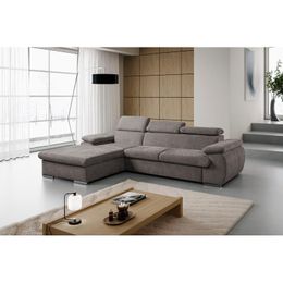 WERK2 Ecksofa &raquo;Cosmo 282 x 192 cm modern und bequem&laquo; Chenille, L-Form, XXL, Schlaffunktion, Bettkasten 100% Polyester B/H/T: 282cm x 99cm x 192cm, 