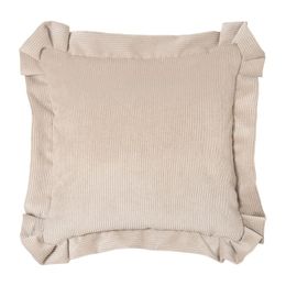 Pad Dekokissen &raquo;CASUALLY&laquo; Umlaufender Volant &ndash; das Extra, das begeistert beige Polyacryl, Polyester B/L: 45cm x 45cm, 1 Stk.