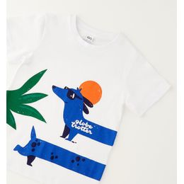 IDO Jungen T-Shirt "BABY BOY SUMMER T-SHIRT", wei&szlig;, Gr. 110, 100% Baumwolle, Shirts