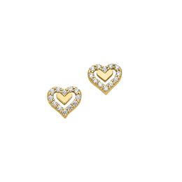 Firetti Damen Paar Ohrstecker "Schmuck Geschenk Gold 333 Ohrschmuck Herzen", Gelbgold 333, gold, Gelbgold 333, Ohrringe, mit Zirkonia (synth.)