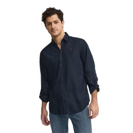 Cotolino-Hemd marineblau im Regular Fit mit Rigby Go Logo