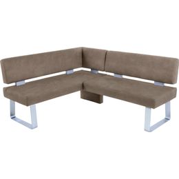 K+w Komfort & Wohnen Eckbank, B:157cm H:87cm T:180cm, beige, K+W KOMFORT & WOHNEN, 100% Polyester, Esszimmer, Sitzb&auml;nke, "Santos II Esszimmerbank", gepolstert, Eckbank,
