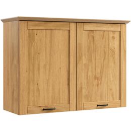H&auml;ngeschrank Home Affaire, B:105cm H:75cm T:37cm, braun, Massivholz, K&uuml;che, Schr&auml;nke, "Teramo", Breite 105 cm, 2 Holzt&uuml;ren, 1 Einlegeboden