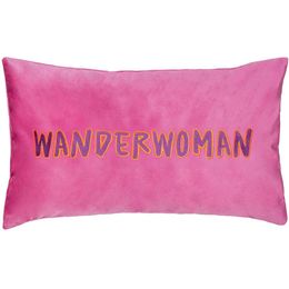 Dekokissen Pad, B:30cm L:50cm, pink, Polyester, Dekokissen_Sitzkissen_Kissenh&uuml;llen, "LETTERS, Kissenh&uuml;lle, Made in Europa", mit Schriftzug,