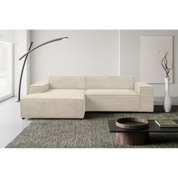 WERK2 Ecksofa &raquo;Trento 268 x 163 cm modern und bequem&laquo; Cord, L-Form 90% Polyester, 10% Nylon B/H/T: 268cm x 70cm x 163cm, Cord, Ottomane links
