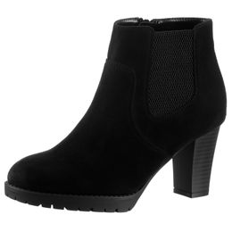 ANISTON SHOES Damen Stiefelette, Gr. 36, schwarz, Textil, Veloursleder, Basic, Schuhe, Ankleboots mit seitlichem Stretcheinsatz