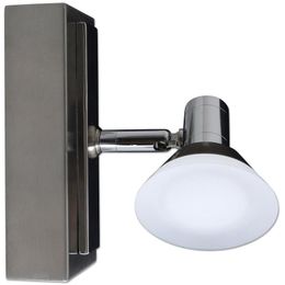 N&auml;ve n&auml;ve LED Wandleuchte &raquo;Jericho&laquo; LED-Board 1 Stk. Warmwei&szlig; incl. Leuchtmittel 1x LED 20W, Metall/Glas, chrom grau 1, H: 13,7cm, 1 Stk.