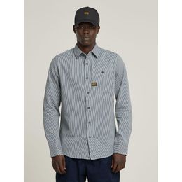 G-Star Raw G-STAR Herren Langarmshirt "Bristum 2.0 Slim Hemd"wei&szlig;, bolt grau stripe, Gr. M, Obermaterial: 100% Baumwolle, Shirts