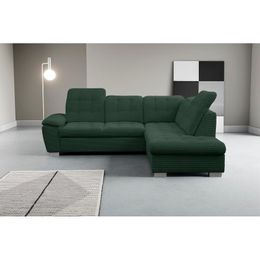 WERK2 Ecksofa &raquo;Bonny 265 x 215 cm inkl. Kopfteilverstellung modern und bequem&laquo; Cord, L-Form, Schlaffunktion, Bettkasten gr&uuml;n 90% Polyester, 10% Nylon 
