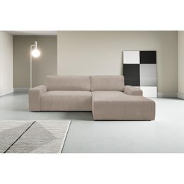 WERK2 Ecksofa &raquo;Rotterdam-L 267 x 165 cm modern und bequem&laquo; Cord, L-Form, Schlaffunktion, Bettkasten grau 90% Polyester, 10% Nylon B/H/T: 267cm x 85cm 