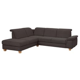 Ecksofa Home Affaire, B:256cm H:83cm T:221cm, grau, Luxus-Microfaser Florence (100% Polyester);Luxus-Microfaser weich (90% Polyester, 10%