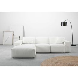 Home Affaire Ecksofa &raquo;Glimminge L-Form auch in Breitcord, Feincord + Easy care-Bezug,&laquo; Breite 264, Zierkissen wei&szlig; 100% Polyester B/H/T: 264cm x 71cm 