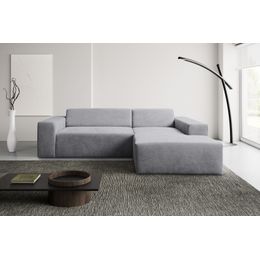 Ecksofa WERK2, B:253cm H:70cm T:188cm, grau, 92% Polyester, 8% Nylon, Wohnzimmer, Sofas, "Zeus-L 253 cm breit, bequemes Cord-Sofa in L-Form, urbanes