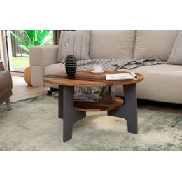 Couchtisch ByLiving, B:80cm H:43cm T:80cm, braun, Wohnzimmer, Tische, "JONNY", Artisan Eiche, Old Wood oder wei&szlig;, Ablageboden
