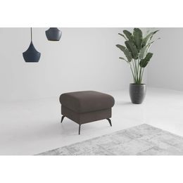 Polsterhocker OTTO HOME, B:58cm H:50cm T:58cm, grau, 100% Polyester, Hocker, "Rochelle", moderne 15 cm Metallf&uuml;&szlig;e