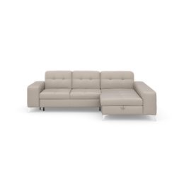 Sit & More Ecksofa SIT & MORE, B:286cm H:92cm T:176cm, grau, Wohnzimmer, Sofas, "Baviene L-Form", inklusive Sitztiefenverstellung & Federkern, optional