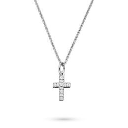 s.Oliver Damen s.Oliver Kette mit Anh&auml;nger &raquo;Kreuz-Optik&laquo; mit Zirkonia (synth.) Silber 925 (Sterlingsilber), L: 40 B: 7,5mm