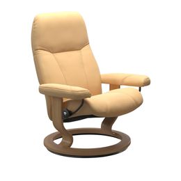 Relaxsessel stressless, B:76cm H:100cm T:71cm, gelb, Wohnzimmer, Sessel, "Consul", mit Classic Base, Gr&ouml;&szlig;e M, Gestell Eiche