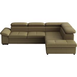 Sit & More Ecksofa SIT & MORE, B:249cm H:73cm T:226cm, beige, Wohnzimmer, Sofas, "Viola, L-Form, Leder, B: 249 cm", optional mit Schlaffunktion