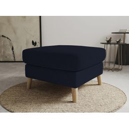 Polsterhocker OTTO HOME, B:70cm H:47cm T:70cm, blau, 85% Polypropylene, 15% Polyester, Hocker, "MARSEILLE", Massivholzbeine Eiche, Landhausstil,