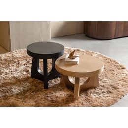 Beistelltisch Woood, B:55cm H:35cm T:55cm, schwarz, Wohnzimmer, Tische, "Tala aus MDF mit Eschenfurnier-Deckschicht &Oslash;55x35 cm", Tragkraft 25 kg,