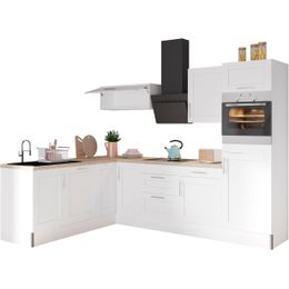 K&uuml;che Optifit, B:270cm H:211,8cm T:60cm, wei&szlig;, Komplettk&uuml;chen-Sets, "Ahus", 200 x 270 cm breit, wahlweise mit E-Ger&auml;ten, Soft Close Funktion