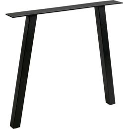 Tischbein Woood, B:79cm H:72cm T:10cm, schwarz, Metall, Tischbeine, "Tablo A-Form Metall mit Pulverbeschichtung B 79 x T 10 x H 72 cm", Gestell 5x5