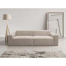 WERK2 Sofa &raquo;Zeus 3-Sitzer 256 cm breit, 105 cm tief, Big-Sofa, modern & bequem&laquo; Curvy Trend 3-Sitzer mit urbaner Optik braun 100% Polyester B/H/T: 