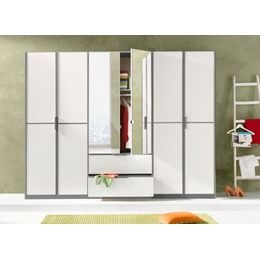 Kleiderschrank Rauch, B:271cm H:210cm T:54cm, wei&szlig;, Holzwerkstoff, Kinderzimmer, Schr&auml;nke, "Schrank Dreht&uuml;renschrank Garderobe Ankleide Schlafzimmer