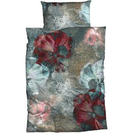 CASATEX Bettw&auml;sche &raquo;Freda&laquo; 2 Stk. luxuri&ouml;ses Design mit kr&auml;ftigen und eleganten Farben rot Satin, Obermaterial: 100% Baumwolle B/L: 155cm x 220cm, 1 