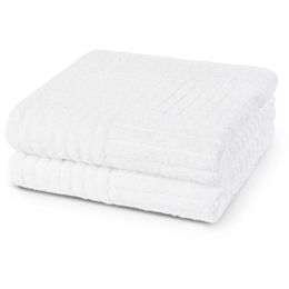 Ross Handt&uuml;cher &raquo;CARRE&laquo; 100% Baumwolle, Rippenstruktur, gro&szlig;e Farbauswahl wei&szlig; Frottier, Frottier B/L: 50cmx100cm, 2 Stk., Frottier